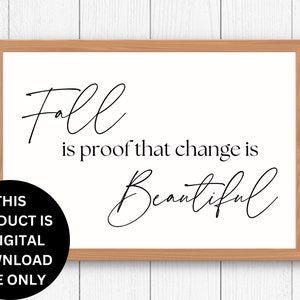 Fall Quote Printable Wall Art, Typography Autumn Instant Download, Fall ...
