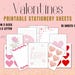 Valentines Printable Stationery Sheets, Valentine's Day Journal Paper ...