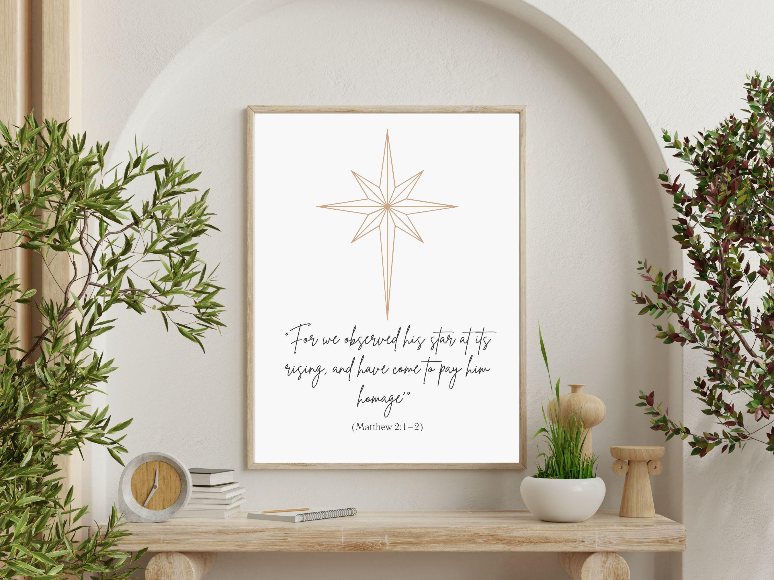 Birth of Jesus, Star of Bethlehem, Christmas Star Art, Xmas Printable ...