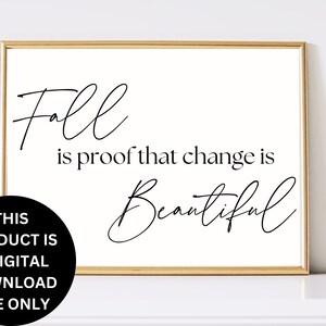 Fall Quote Printable Wall Art, Typography Autumn Instant Download, Fall ...