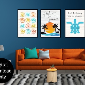 Summer Prints Wall Set | Beach Decor Wall Art | Summer Printable Wall ...