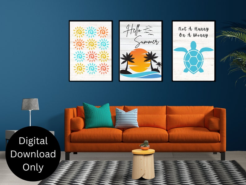 Summer Prints Wall Set | Beach Decor Wall Art | Summer Printable Wall ...
