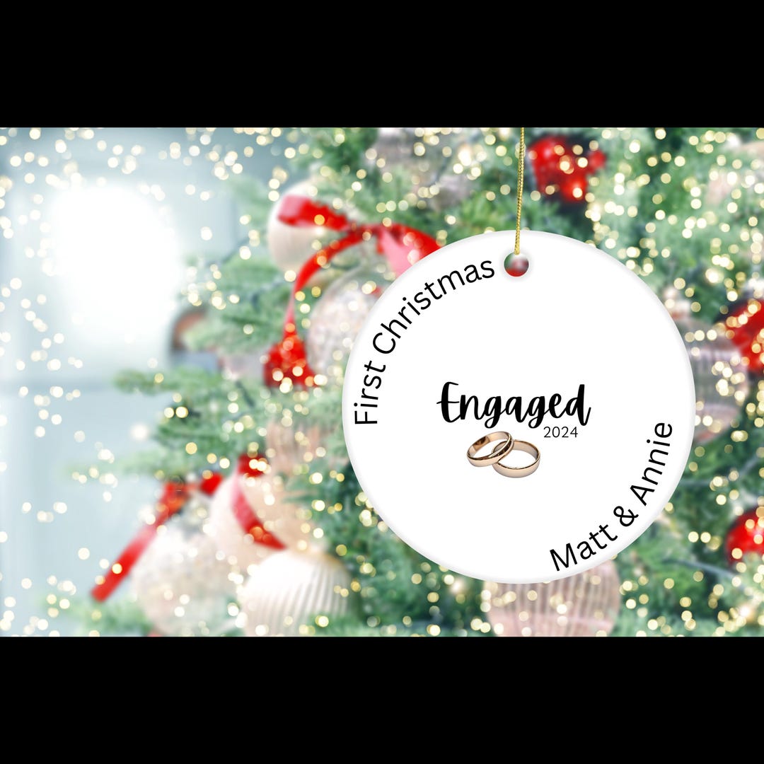 First Christmas Engaged/married Ceramic Ornament - Etsy