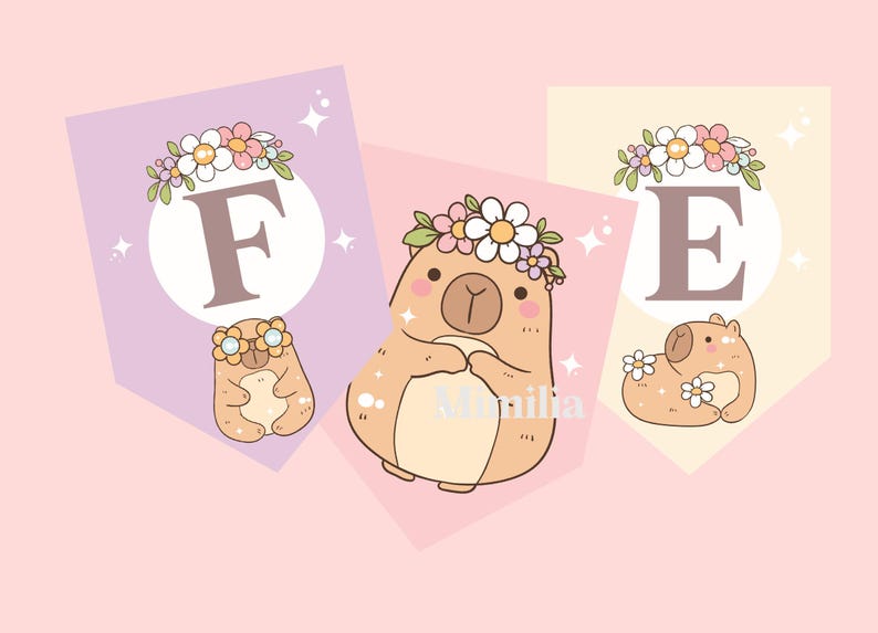 Printable Happy Birthday Capybara Banner PDF Capybara Children's ...