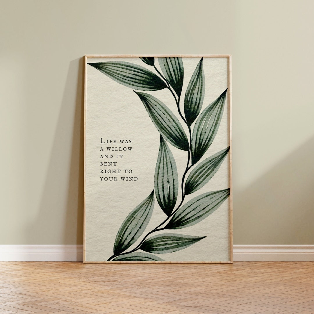 Willow Print Taylor Swift Poster Subtle Swiftie Wall Art Evermore Room ...