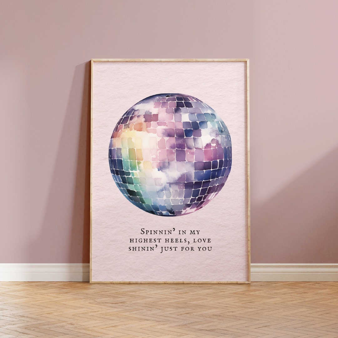 Mirrorball Print Taylor Swift Poster Folklore Wall Art Watercolour Home ...