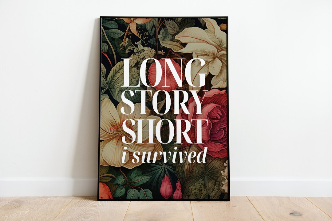 Long Story Short I Survived Print Taylor Swift Wall Art Evermore Poster ...