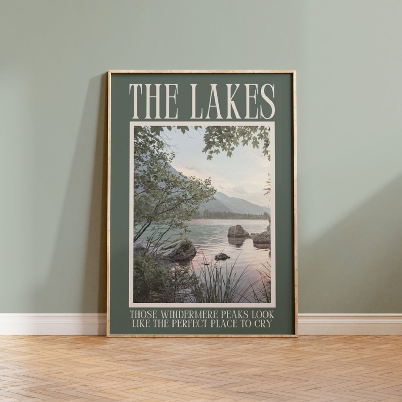The Lakes Taylor Swift Digital Poster Print Windermere Peaks Folklore ...