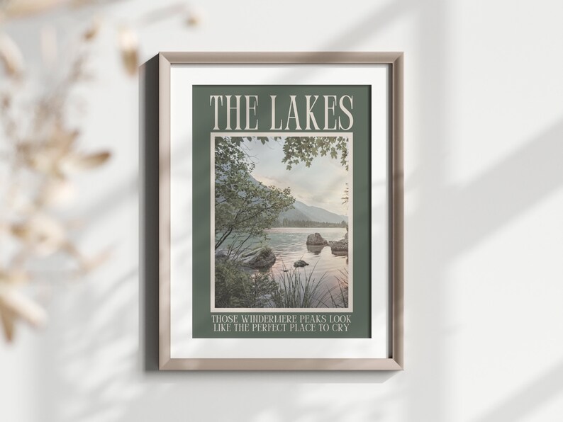 The Lakes Taylor Swift Digital Poster Print Windermere Peaks Folklore ...
