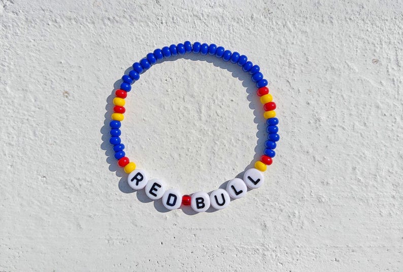 Red Bull Racing Beaded Bracelet – Red, Yellow & Blue Stretch F1 Fan ...
