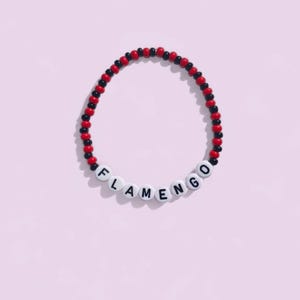 Flamengo Beaded Bracelet – Red & Black Handmade Football Fan Jewelry ...