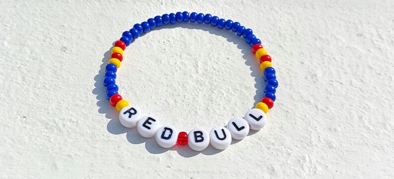 Red Bull Racing Beaded Bracelet – Red, Yellow & Blue Stretch F1 Fan ...