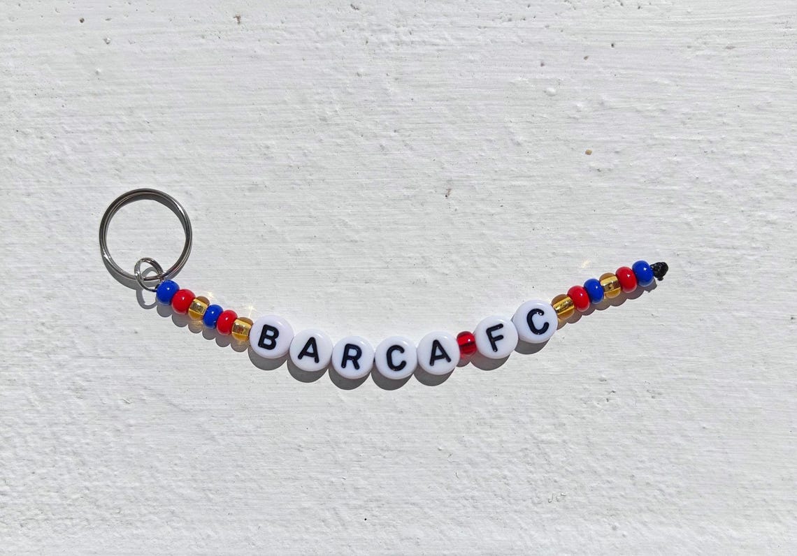 Barcelona Barca FC Bead Keychain - Etsy