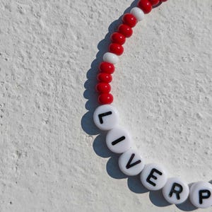 Liverpool FC Bead Bracelet in Red and White - Etsy