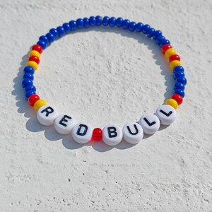 Red Bull Racing Beaded Bracelet – Red, Yellow & Blue Stretch F1 Fan ...
