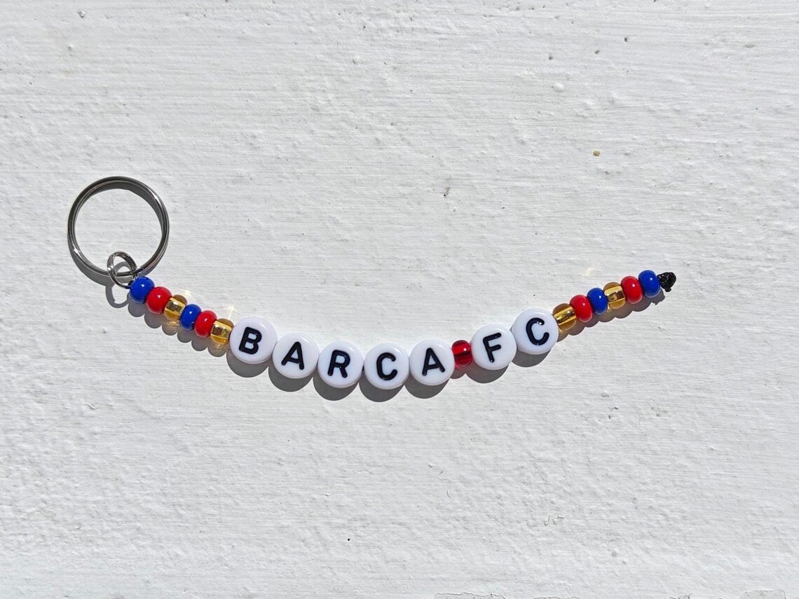 Barcelona Barca FC Bead Keychain - Etsy