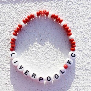 Liverpool FC Bead Bracelet in Red and White - Etsy