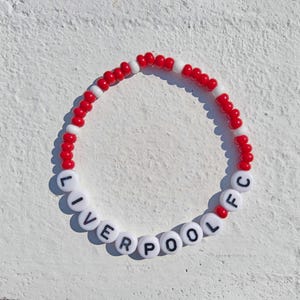 Liverpool FC Bead Bracelet in Red and White - Etsy