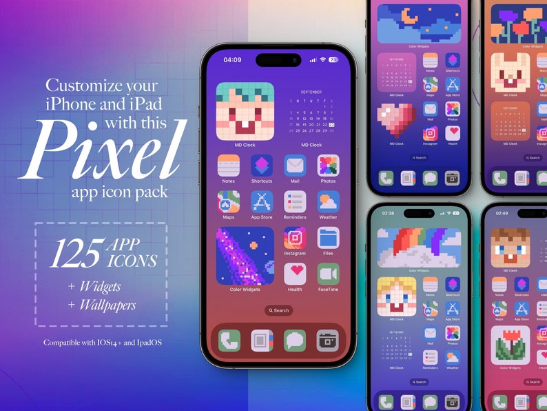 Pixel Art Theme App Icon Set | Aesthetic IOS and Ipados App Icons ...
