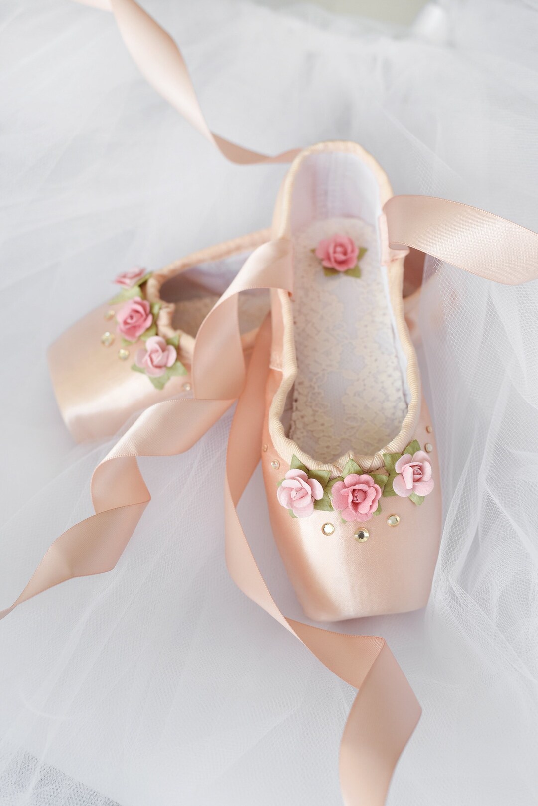 Pink Petals Pointe Shoes - Etsy