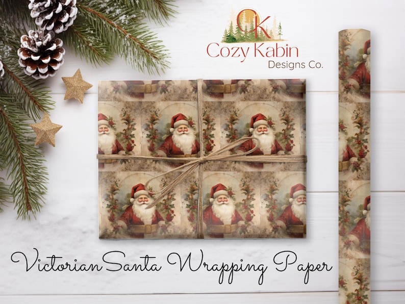 Victorian Santa Wrapping Papers, Vintage Santa Wrapping Papers ...