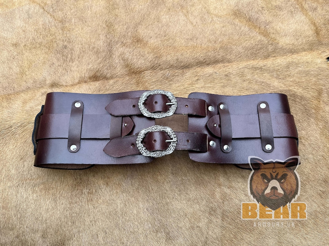 Leather Witcher Belt, Waist Narrow Corset Double Shade Best for Larp ...
