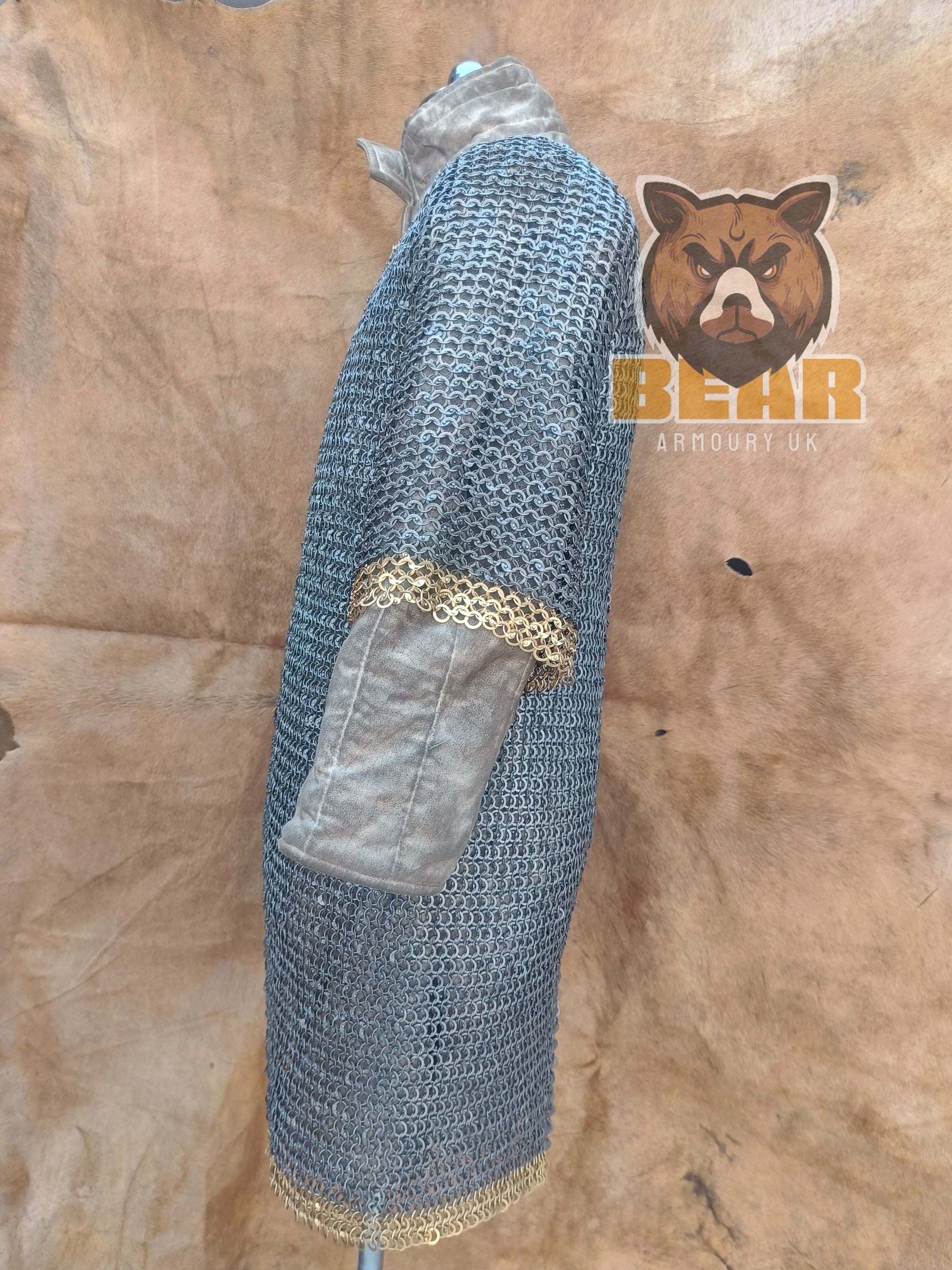 Roman Hamata Chainmail Armor Round Ring Dome Riveted Alternating Solid ...