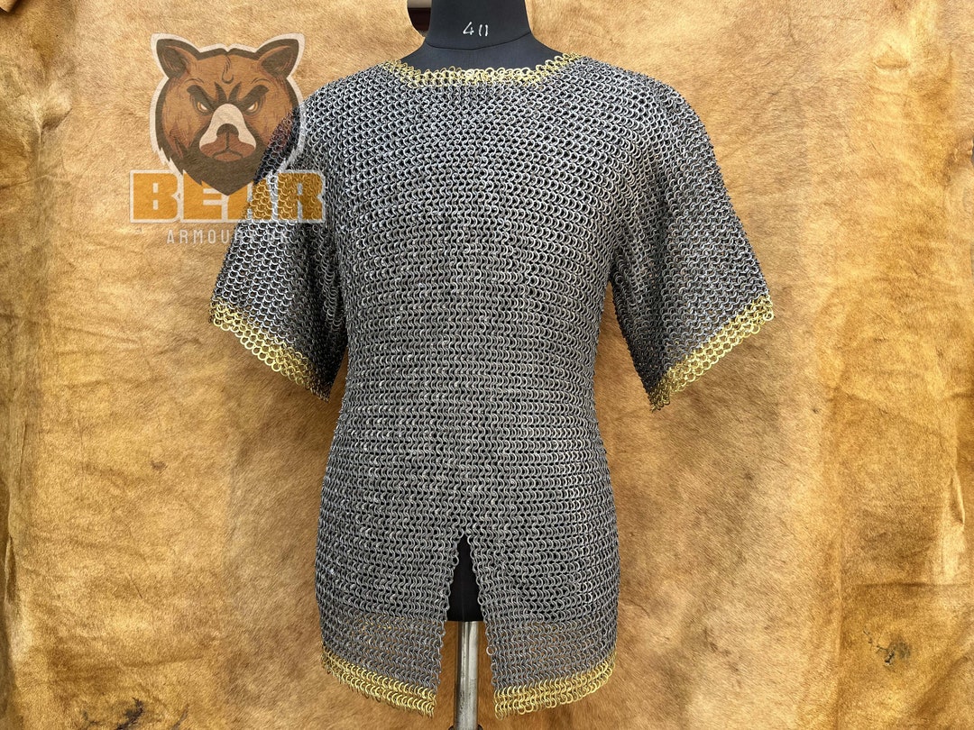 Medieval Chainmail Armor Flat Ring Dome Riveted Alternating - Etsy