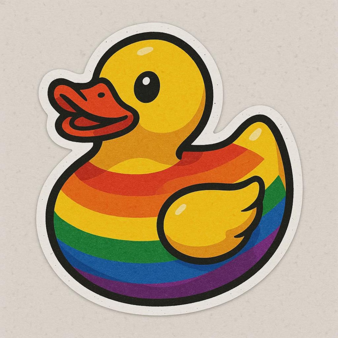 LGBT Rubber Duck Sticker Colorful Pride Duck Comic Sticker for Laptop ...