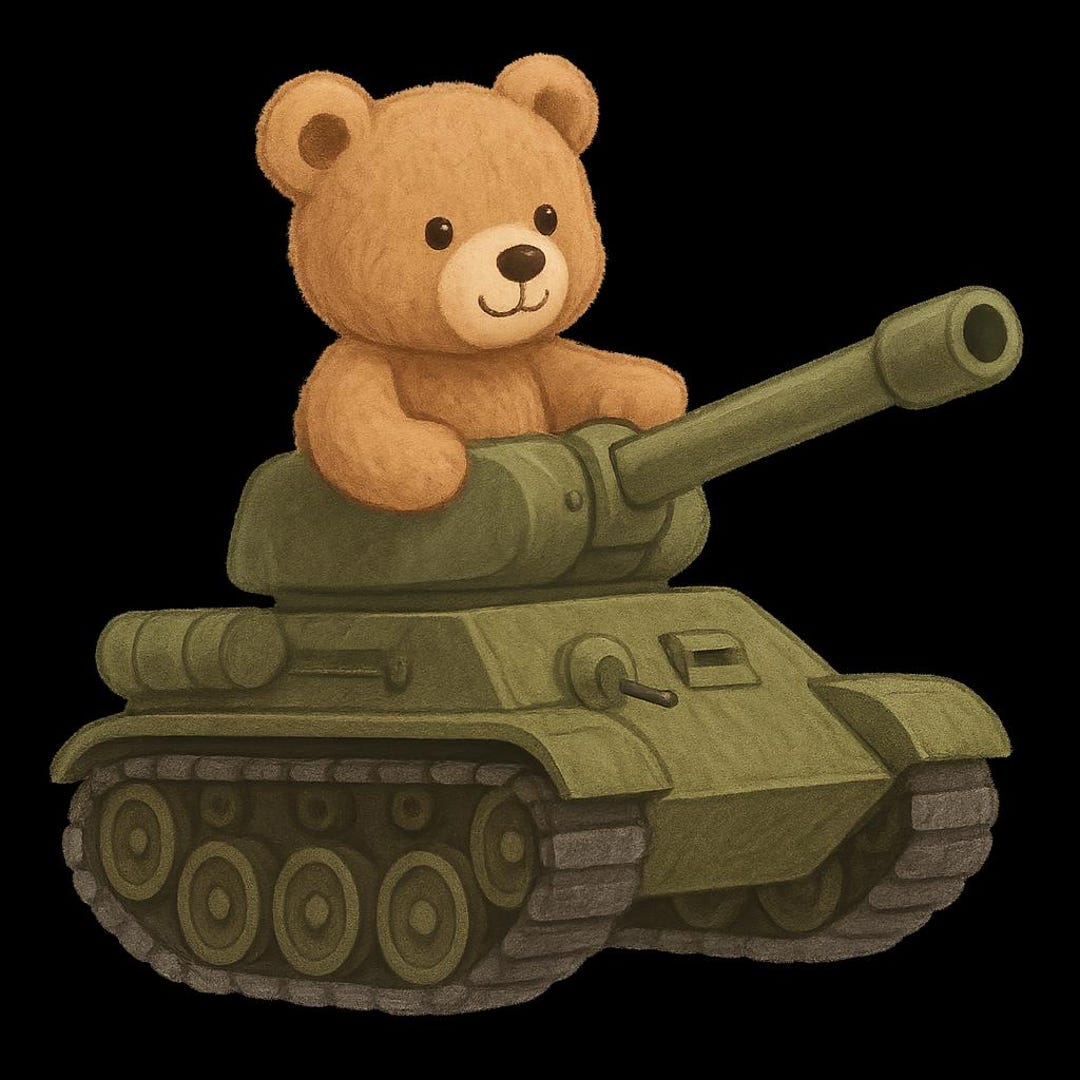 Teddy Bear Driving a Tank Sticker Outdoor Uv-resistant Vinyl Sticker ...