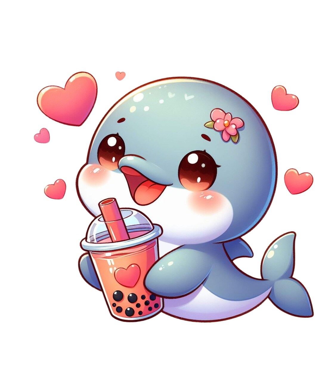 Car Sticker Cute Animal Bubble Tea Weatherproof Outdoor Decal Vinyl ...