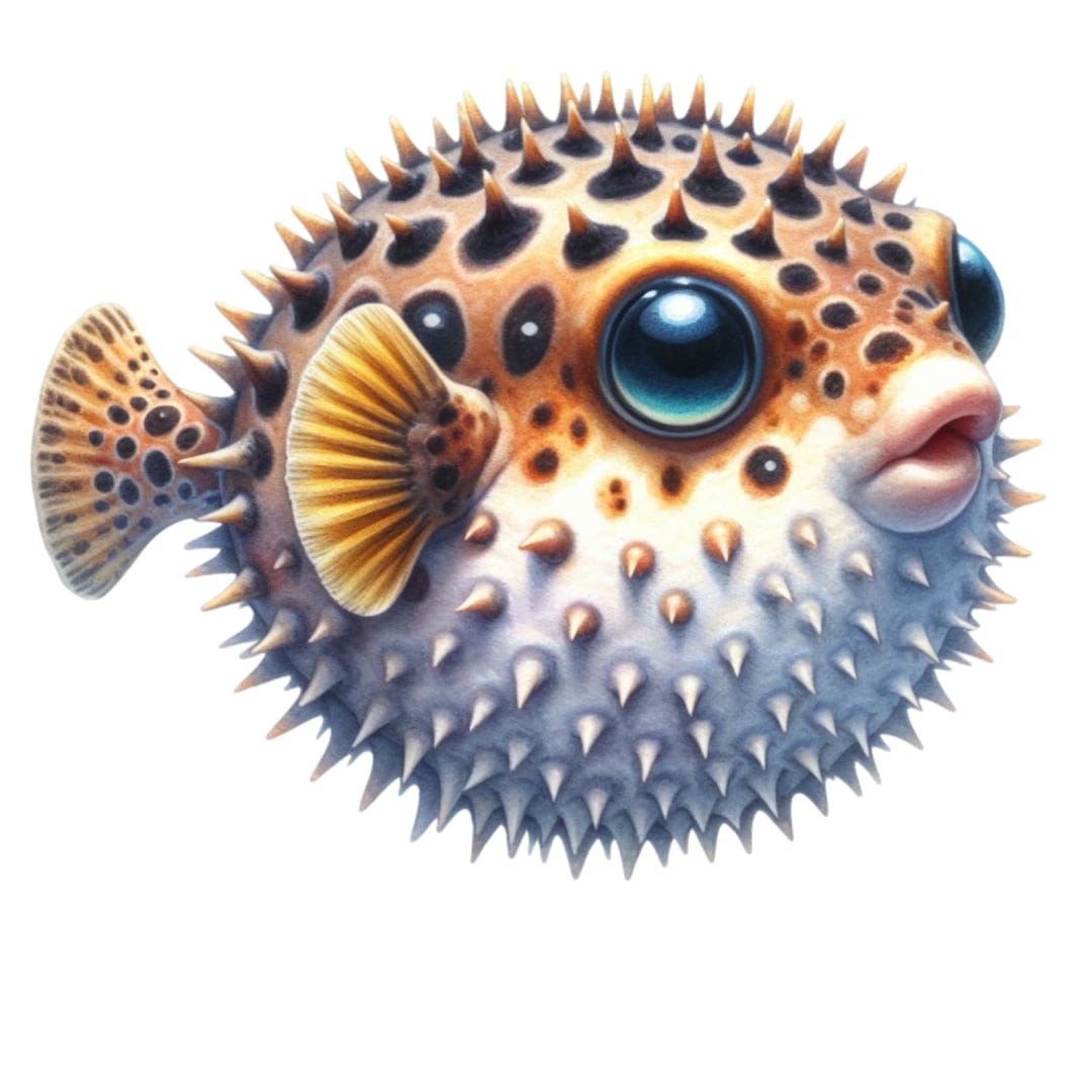 Car Sticker Watercolor Puffer Fish Sticker Weatherproof Outdoor Vinyl ...