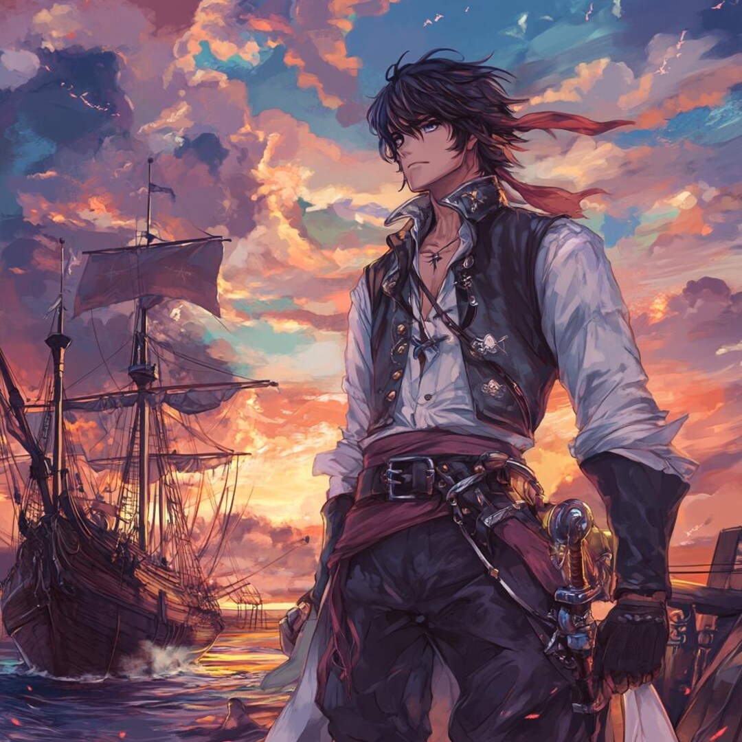 3X Anime Pirate Sticker Personalizable Outdoor Uv-resistant Sticker ...