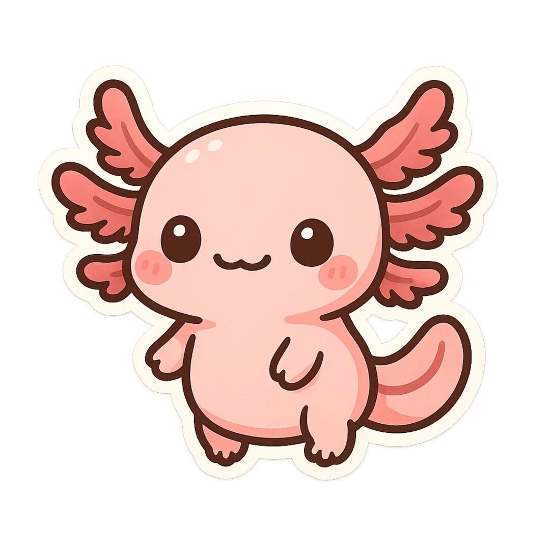 Cute Chibi Axolotl Car Sticker. Please Note: Ships in a Folded Envelope ...