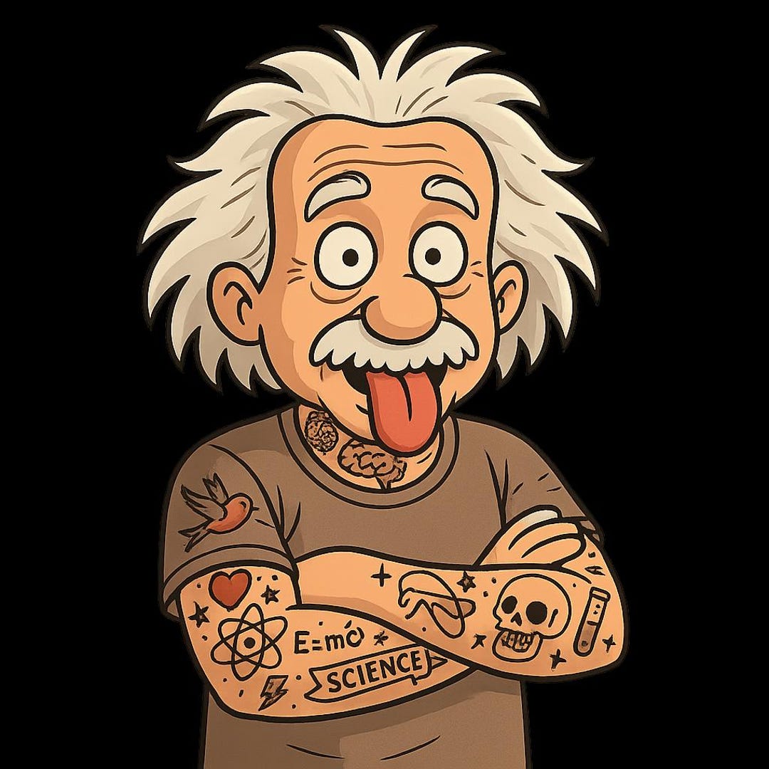Albert Einstein With Tattoos Sticker Outdoor Uv-resistant Vinyl Sticker ...