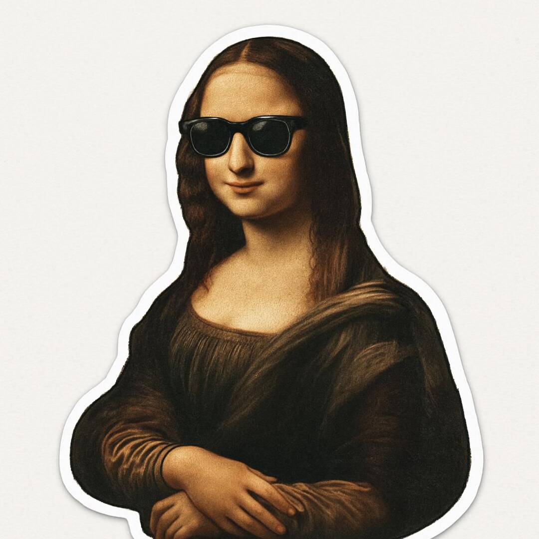 Mona Lisa With Sunglasses Sticker Outdoor Uv-resistant Vinyl Sticker ...