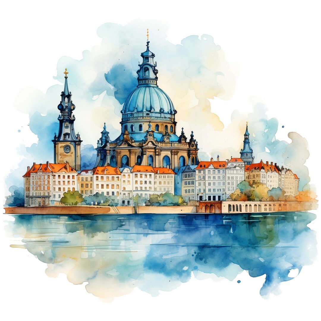 Dresden Germany – Skyline & Sights Sticker Car Sticker – Cities Travel ...