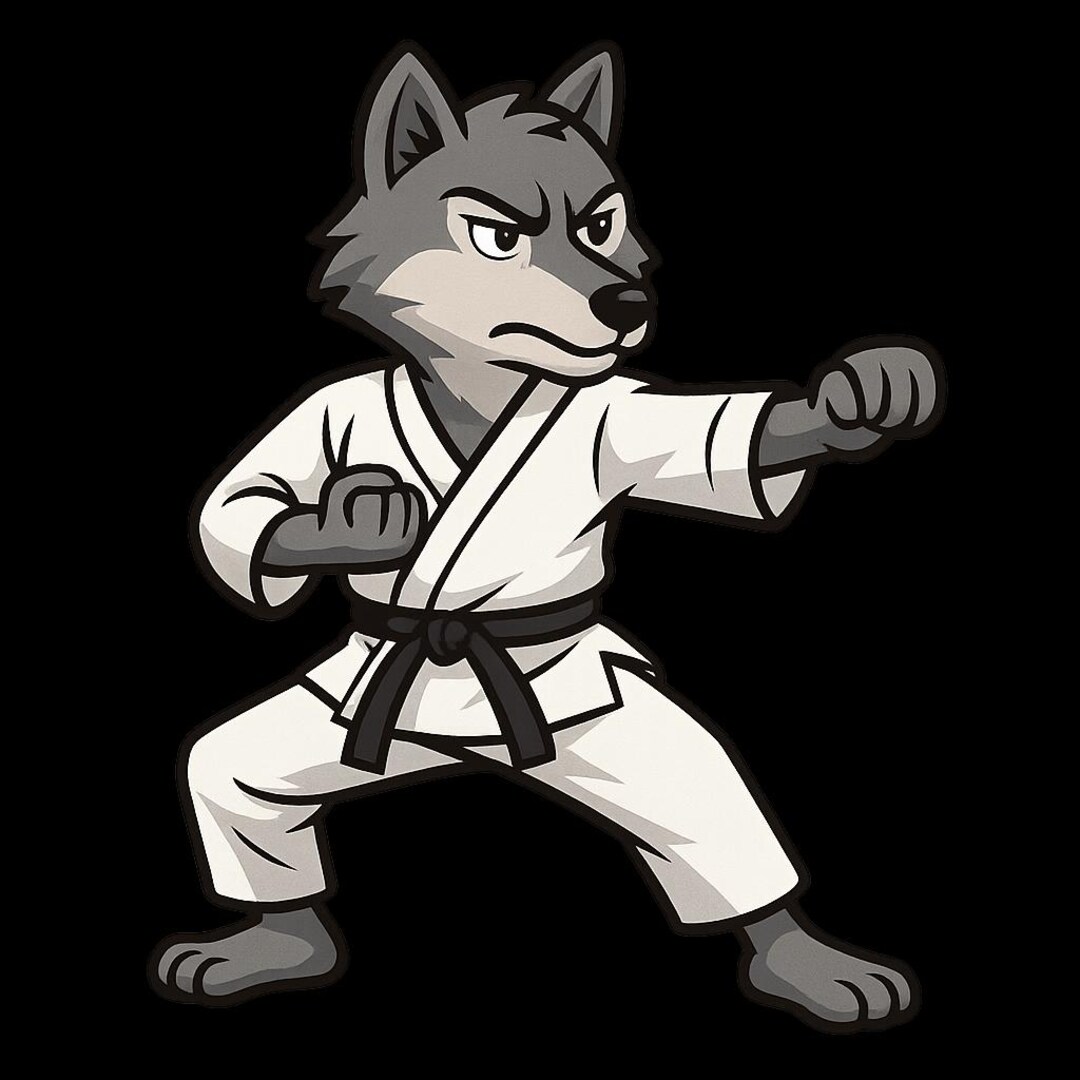 Karate Wolf Sticker Outdoor Uv-resistant Vinyl Sticker Made of High ...