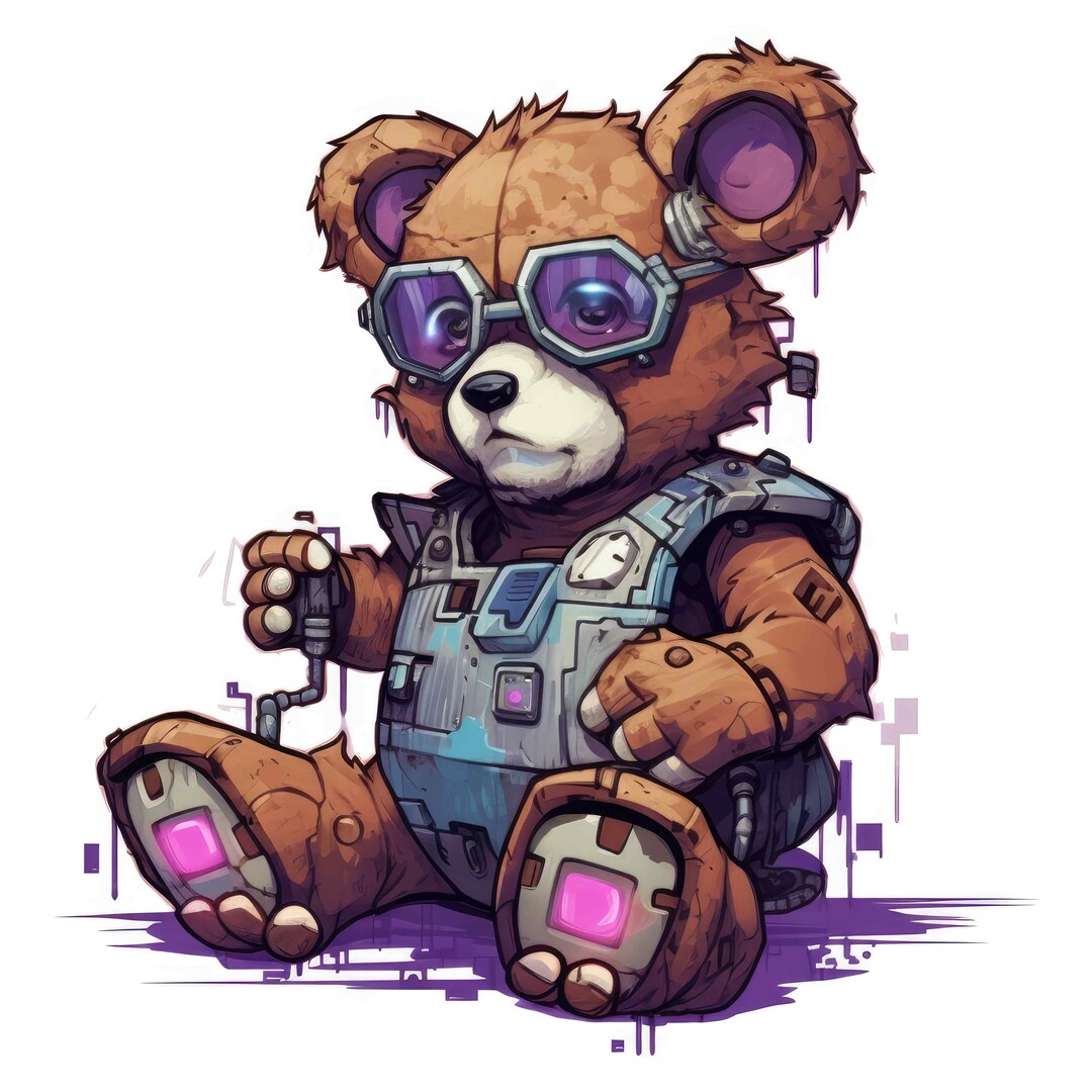 Car Sticker Cyberpunk Teddy Bear Sticker Weatherproof Outdoor Vinyl - Etsy