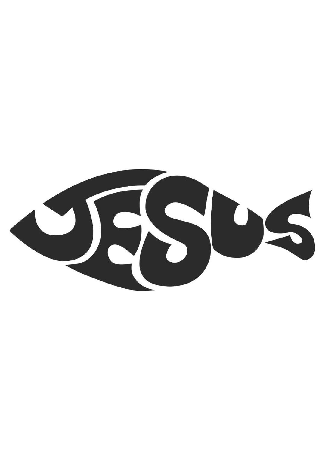 Ichthys Fish Sticker – Christian Car Sticker With Jesus Symbol in Retro ...