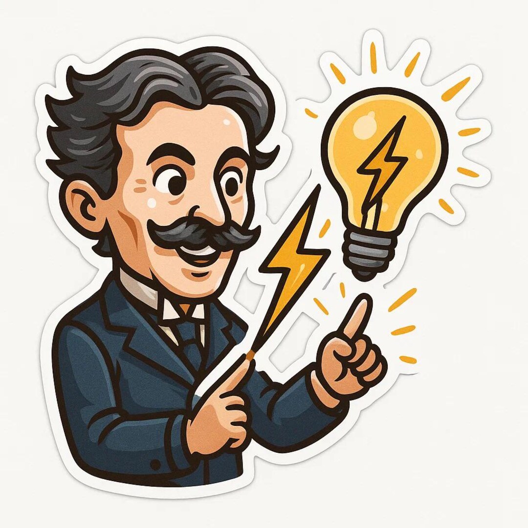 Tesla Ignites Light Bulb With Lightning Sticker Outdoor Uv-resistant ...