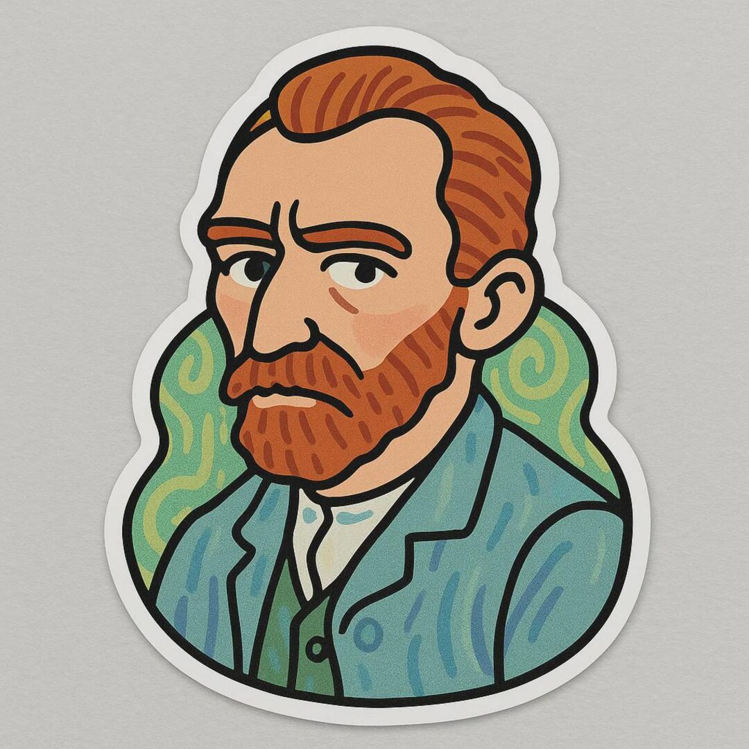 Vincent Van Gogh Self-portrait Sticker – Famous Artist Sticker for ...