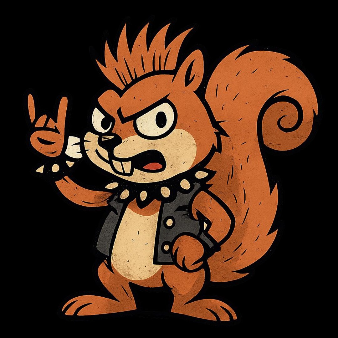 Squirrel as a Punk Sticker Outdoor Uv-resistant Vinyl Sticker Made of ...