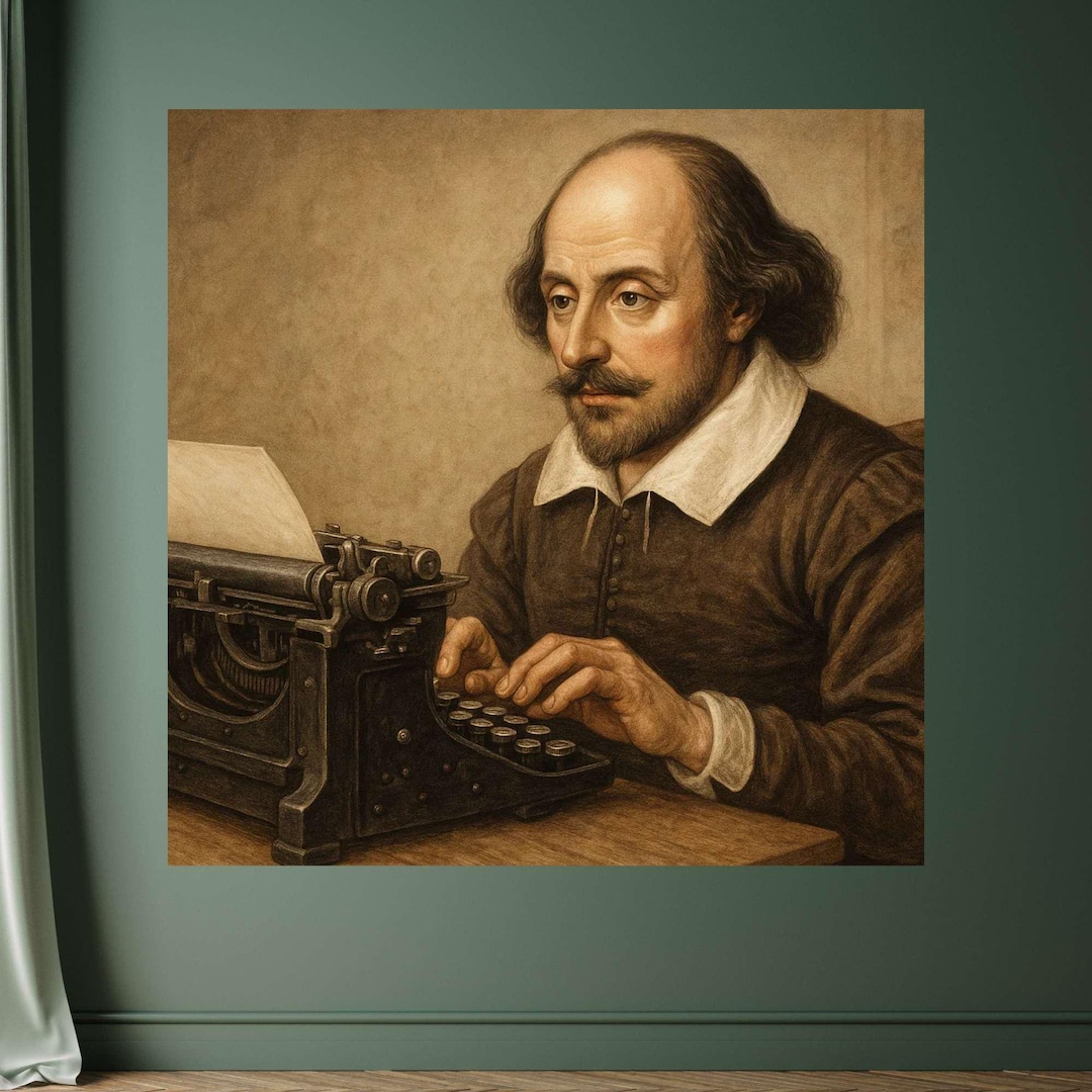 Shakespeare Wall Decal, Literary Art, Classic Writer, Historical ...