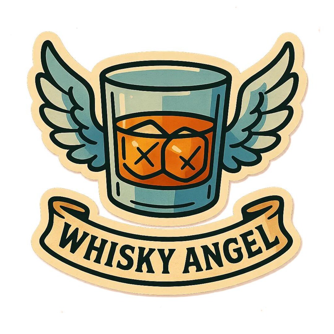 Whisky Angel Sticker | Funny Whisky Sticker With Wings | Gift for ...