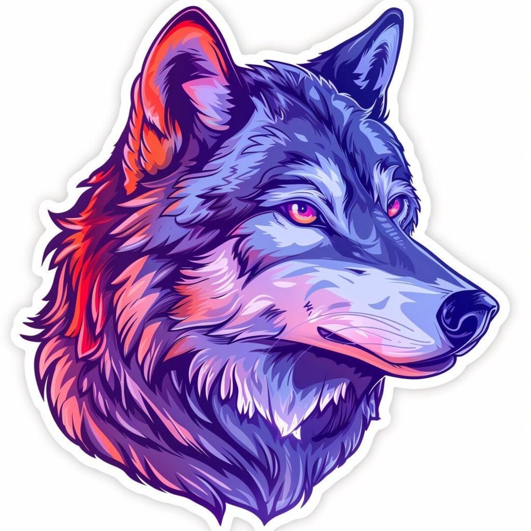 2X Anime Wolf Autoaufkleber – Mystischer Wolf Sticker im Manga Stil ...