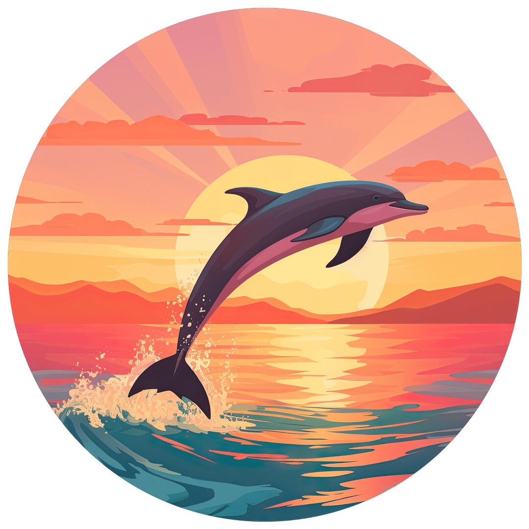 5X Dolphin Sticker Set, 5 Pieces, Cute Car Stickers, Sea Animal ...
