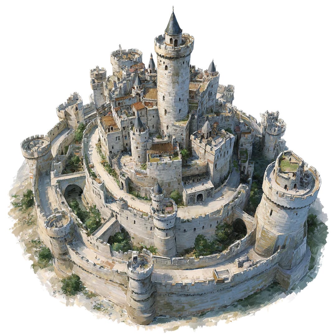5X Castle Stickers Concentric Fortress Car Stickers Epic Fantasy ...