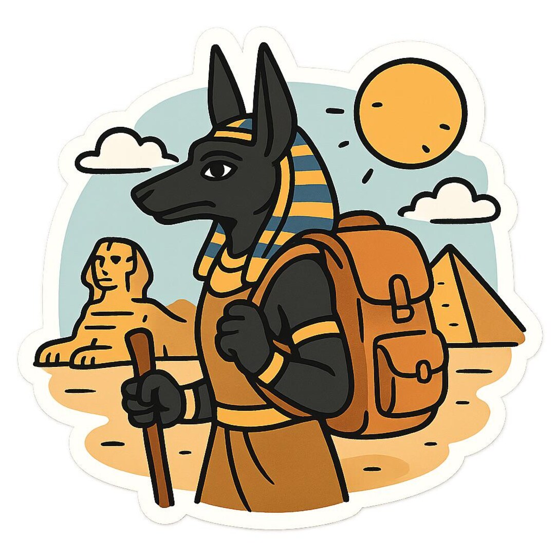 2X Anubis With Backpack in Egypt Stickers – Funny Car Stickers ...