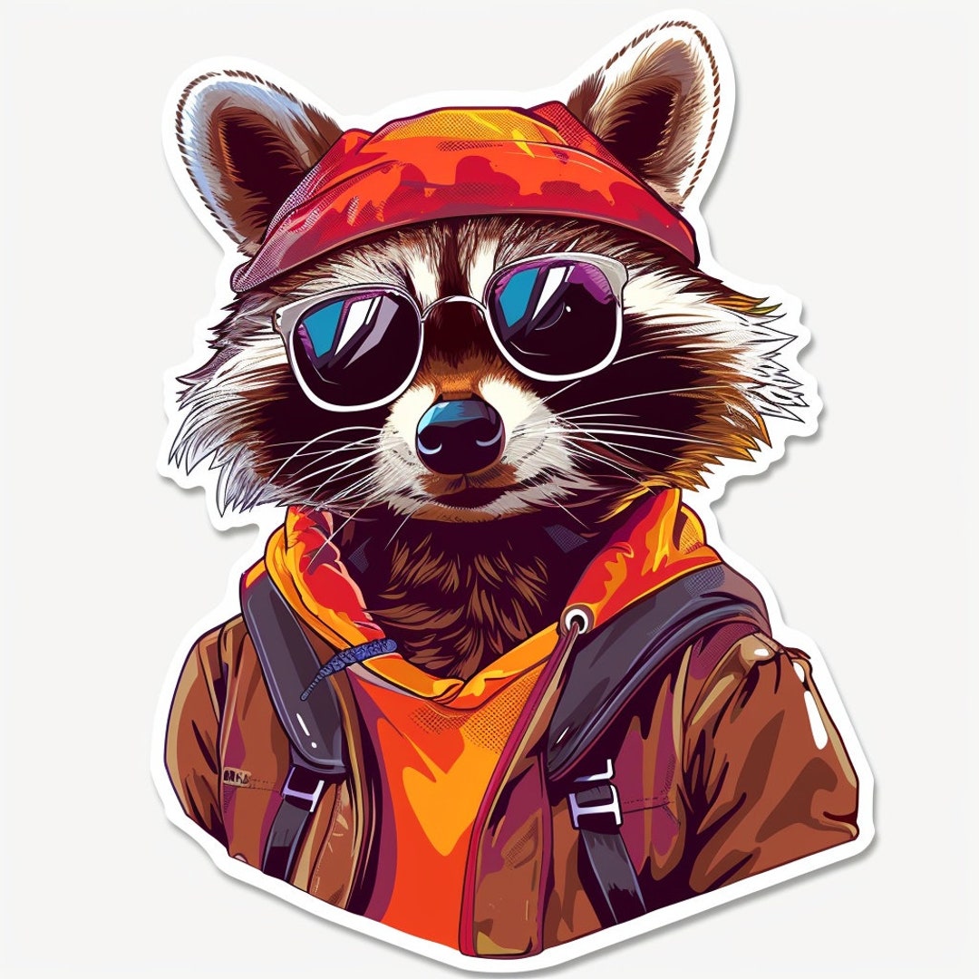 Car Sticker Raccoon Rapper Decal Weatherproof Outdoor Vinyl - Etsy